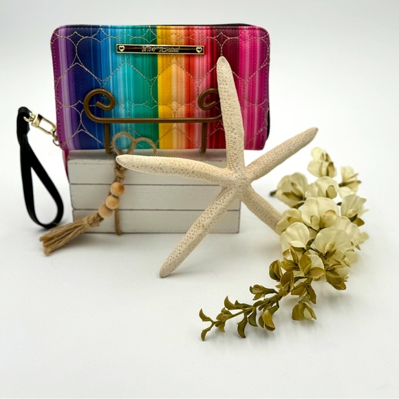 Betsey Johnson | Bags | Nwt Betsey Johnson Quilted Rainbow Heart Zipup ...